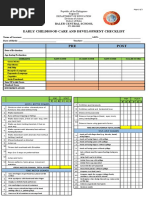Early Childhood Development Checklist For Kindergarten | PDF