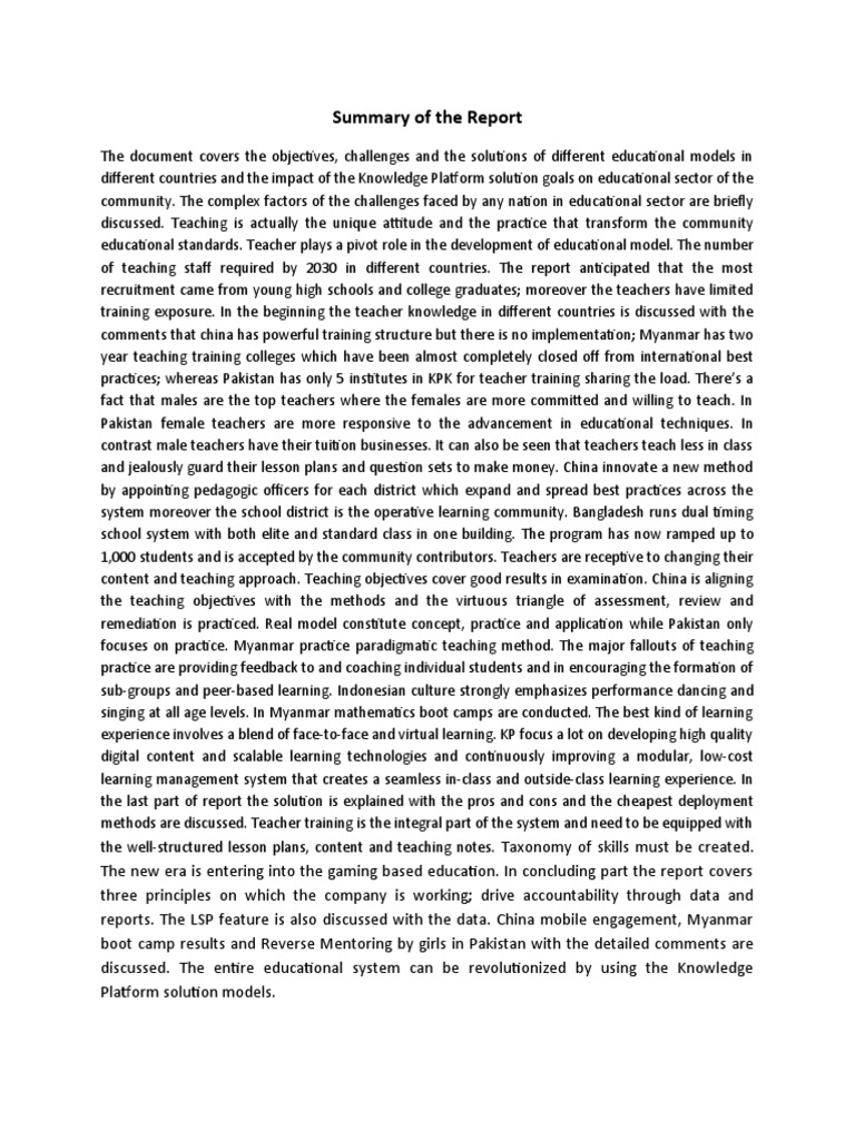 Task 1 Summary Pdf Teacher Education Teachers