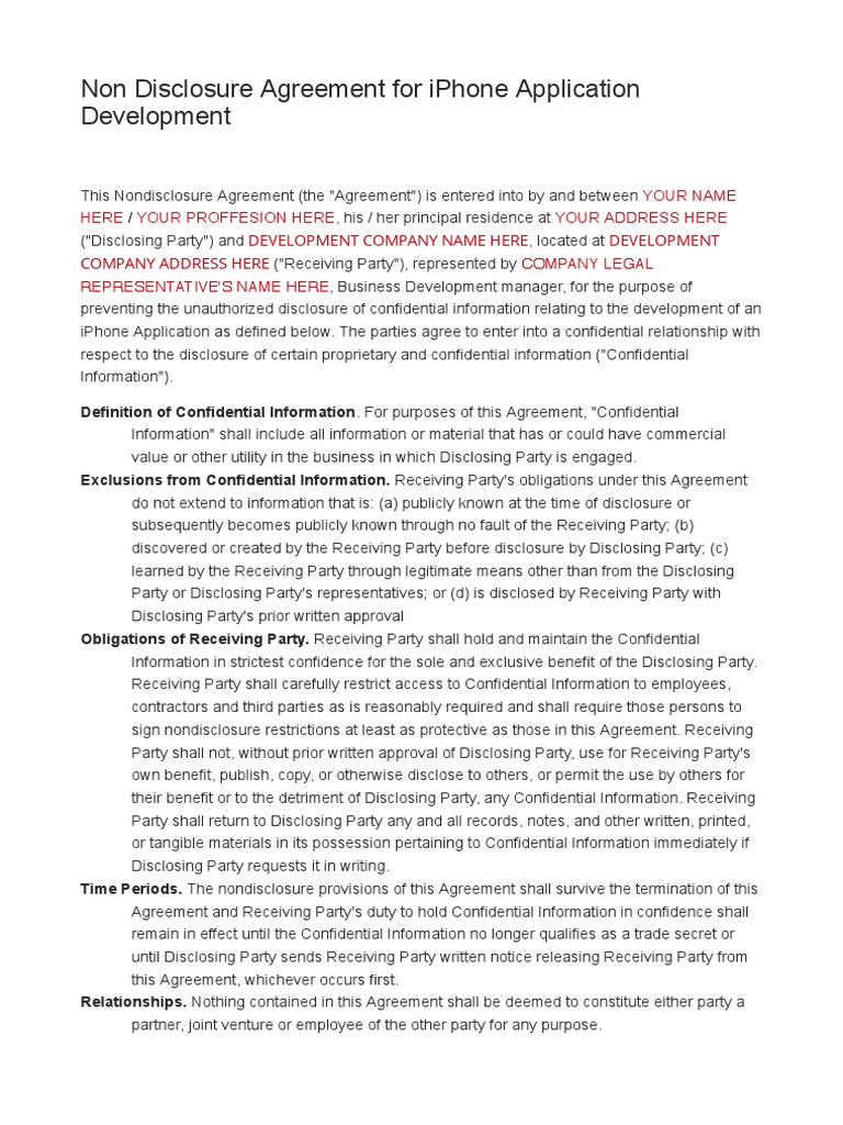 NDA Agreement PDF | PDF | Non Disclosure Agreement | Confidentiality