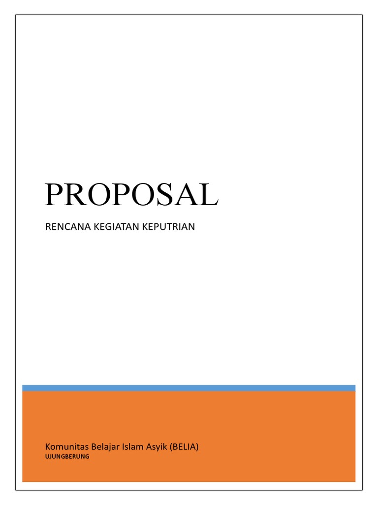 Contoh Proposal Keputrian Belia | PDF