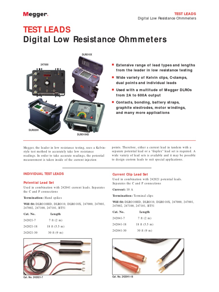 Ductor Tester Test - Leads - DLRO - USen - V04 | PDF | Switch ...