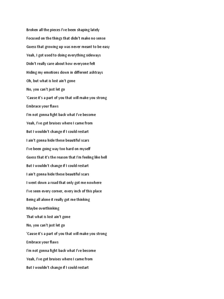 Your Beautiful Scars Poem | PDF | Home & Garden | Poetry