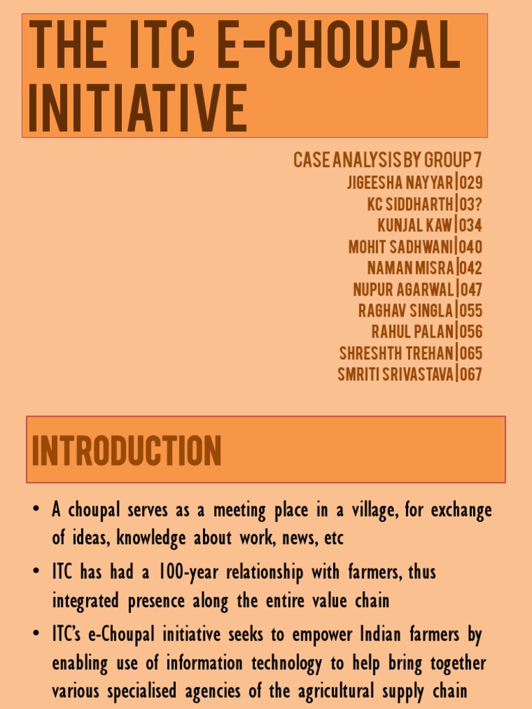 The ITC E-Choupal Initiative Case Analys PDF | PDF
