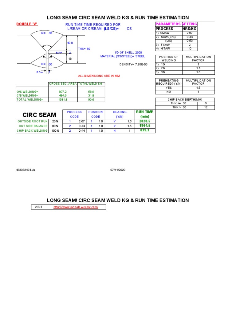 Double V Weld Calculation | PDF | Applied And Interdisciplinary Physics ...