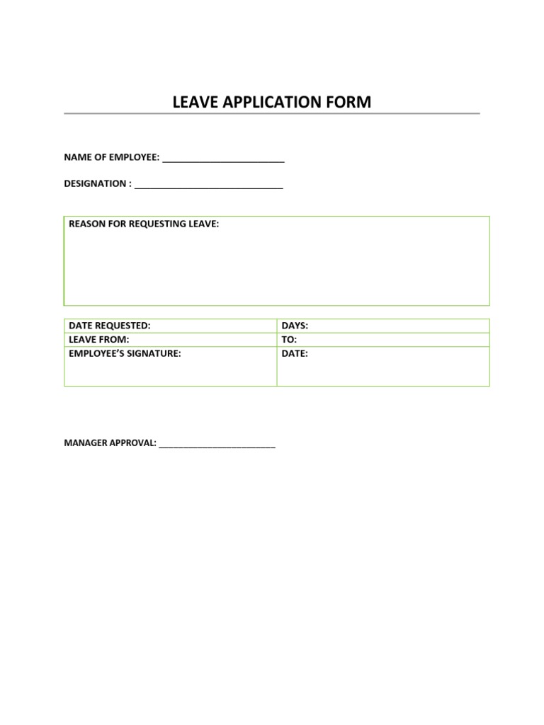 Leave Application Form: NAME OF EMPLOYEE: - DESIGNATION | PDF
