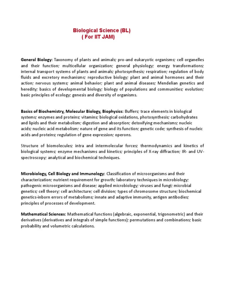 A Comprehensive Overview of Key Topics Covered in the Biological ...