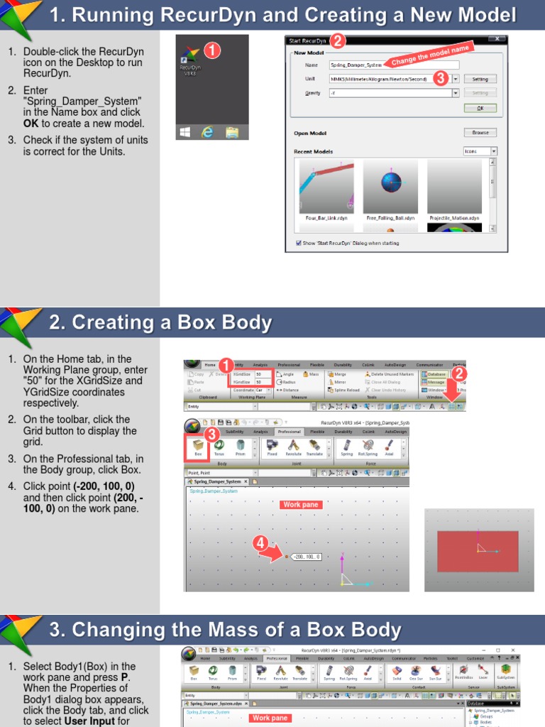 RecurDyn Spring Damper Tutorial | PDF | Software | Computing