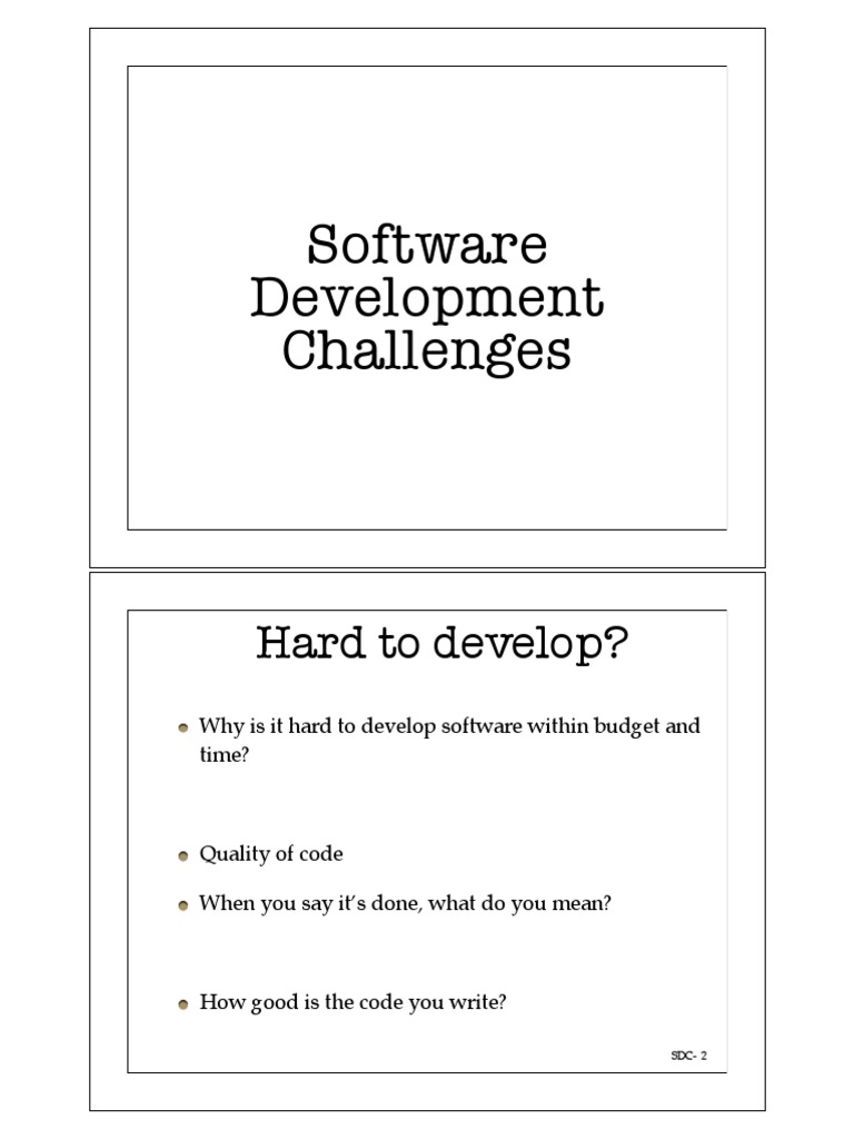 Software Development Challenges: Hard To Develop? | PDF | Agile ...