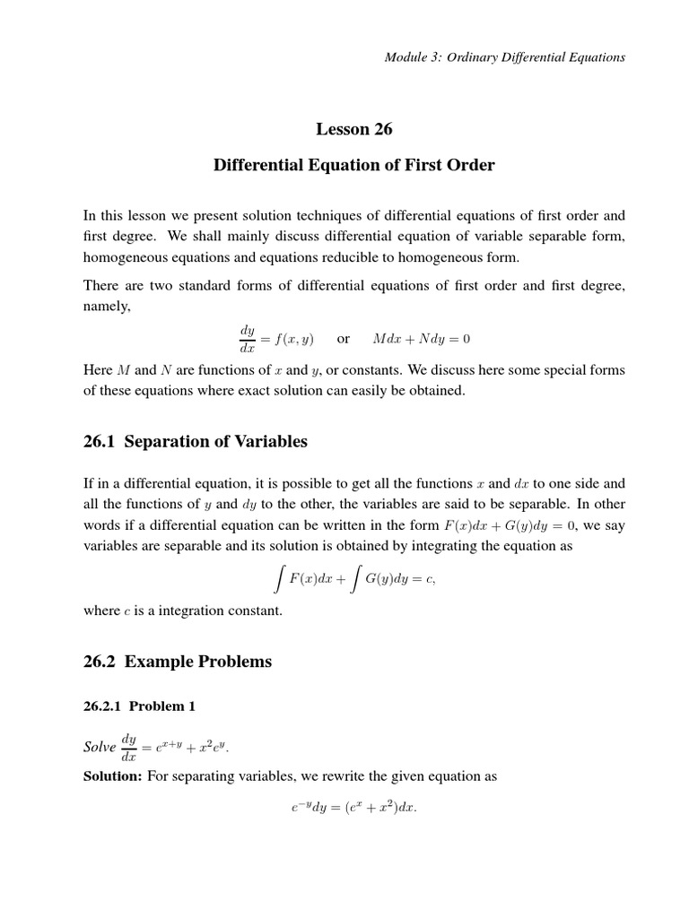 Solving Ordinary Differential Equations | PDF | Equations ...