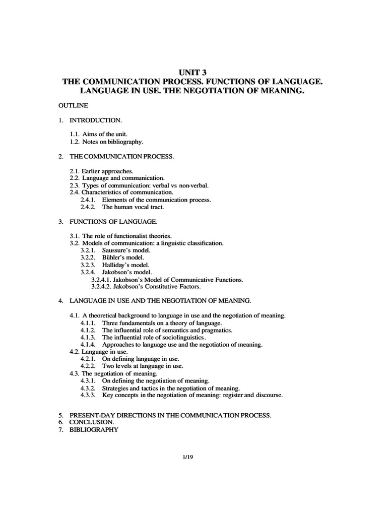 Communication Process and Language Functions | PDF | Communication ...