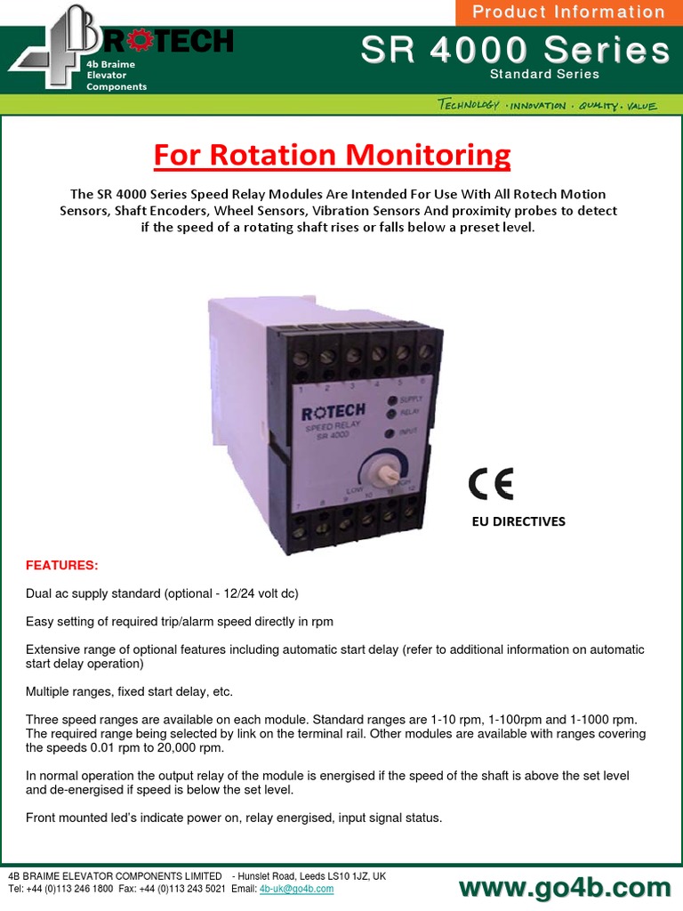 For Rotation Monitoring: R Tech | PDF | Relay | Elevator