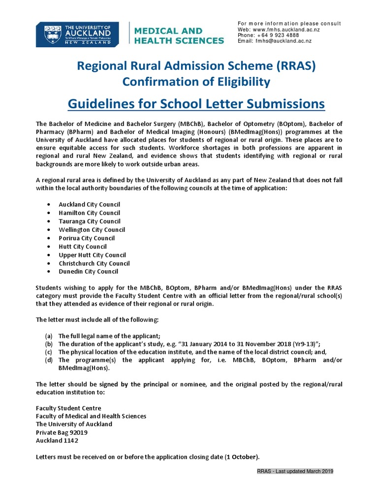 RRAS Letter Guidelines For Schools | PDF