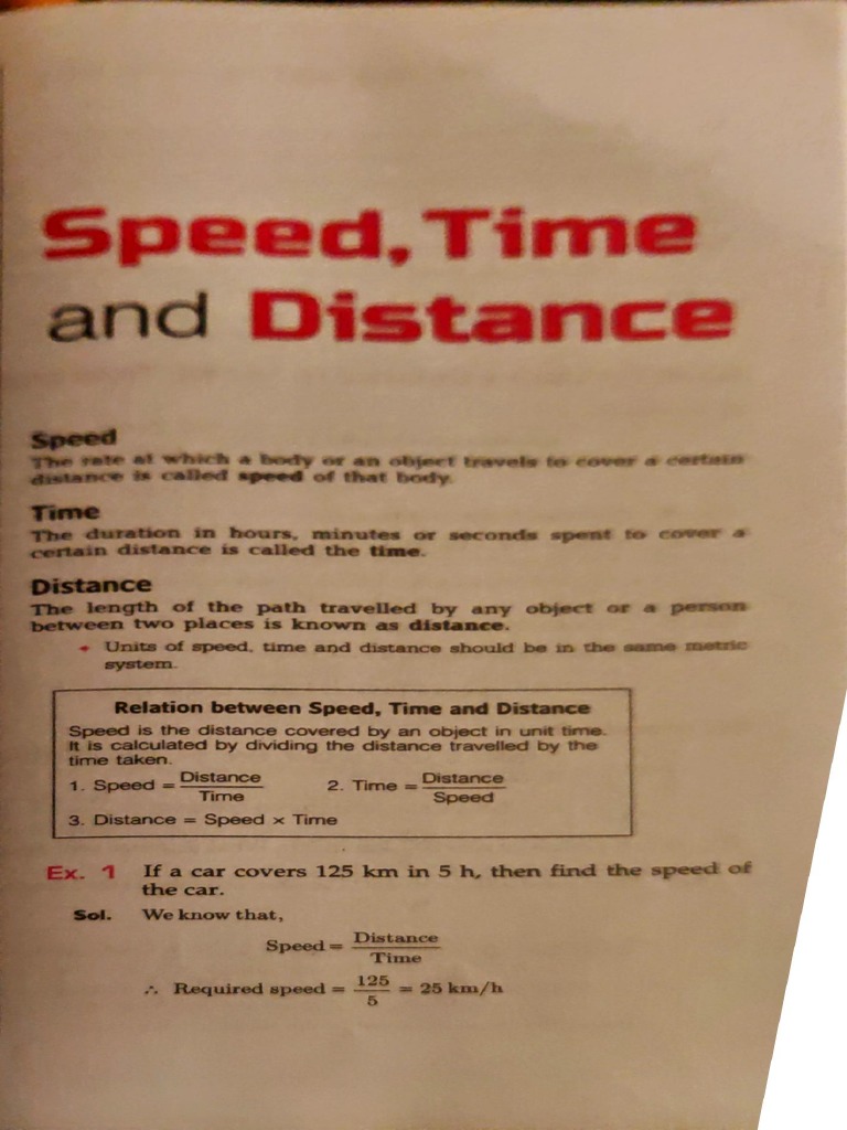Speed Distance Time PDF | PDF