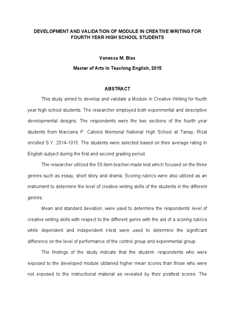 Abstract Lang | PDF | Rubric (Academic) | Evaluation Methods