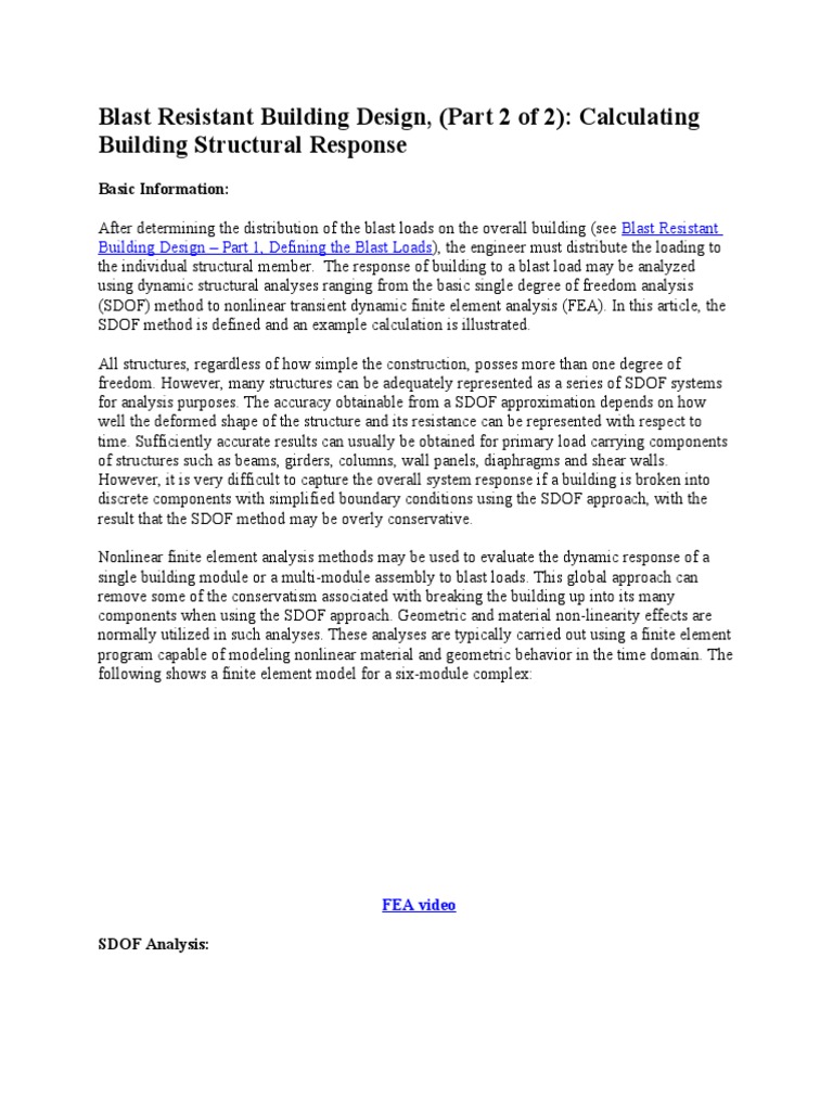 Blast Resistant Building Design | Download Free PDF | Finite Element ...