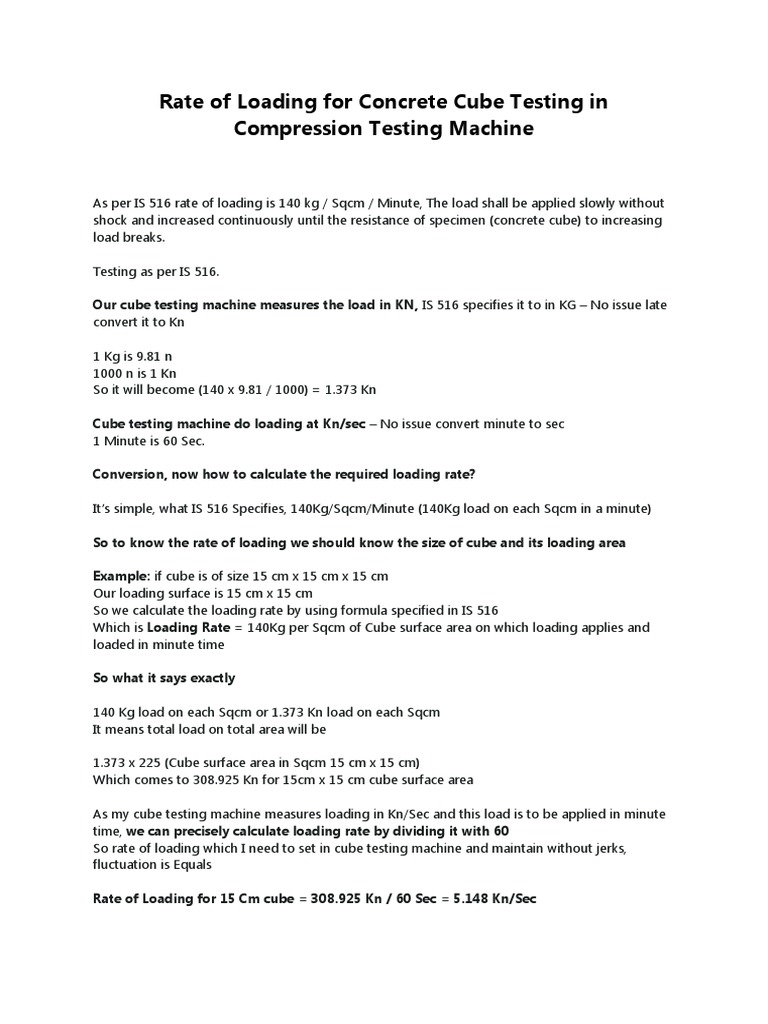 Rate of Loading in CTM | PDF