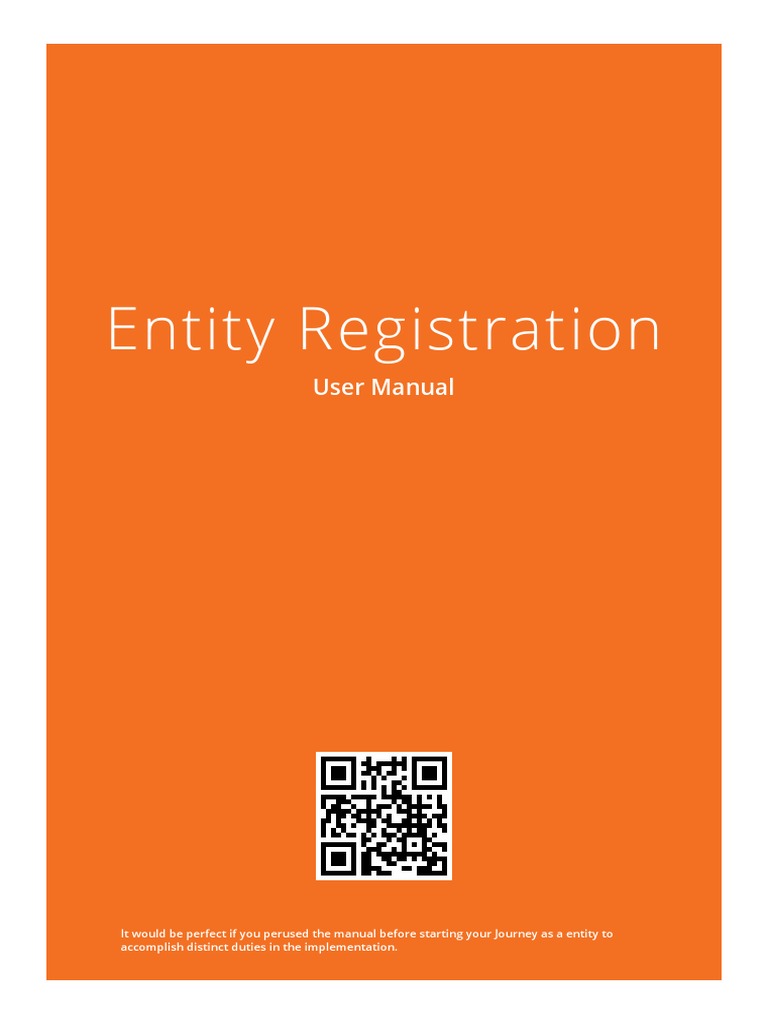 Entity Registration: User Manual | PDF | Business | Computers