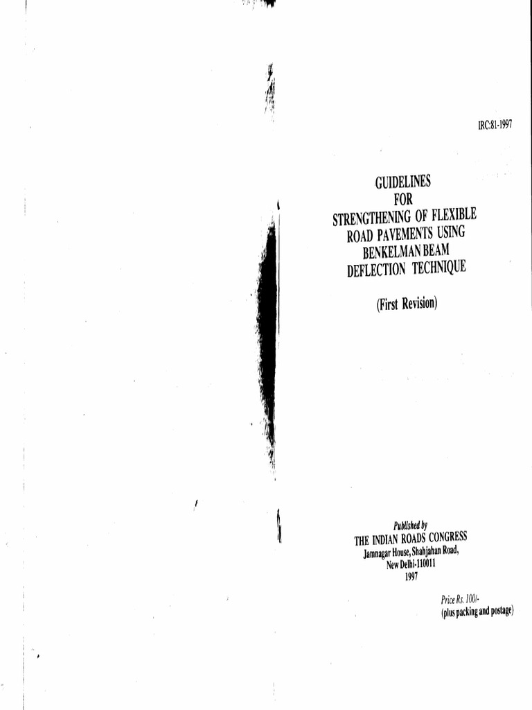 IRC 81-1997 Guidelines For Strengthening of Flexible Road Pa | PDF