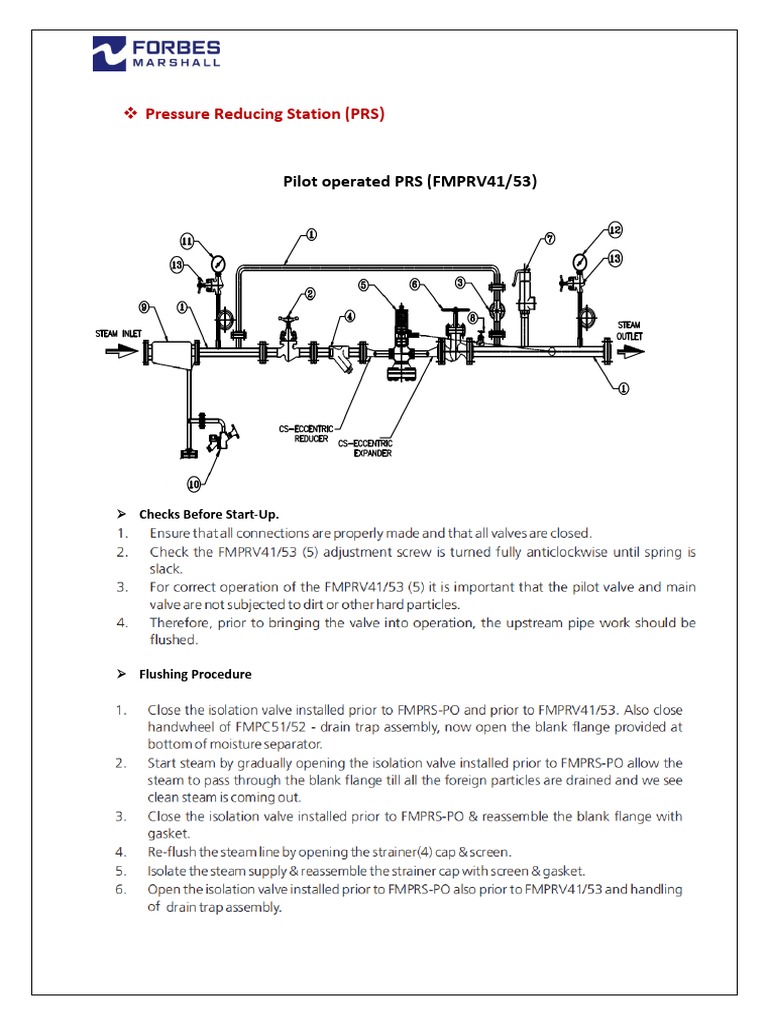 Pressure Reducing Station (PRS) : Pilot Operated PRS (FMPRV41/53) | PDF