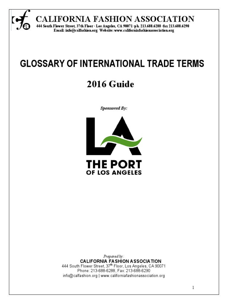 International Trade Terms Glossary | PDF | Gulf Cooperation Council ...
