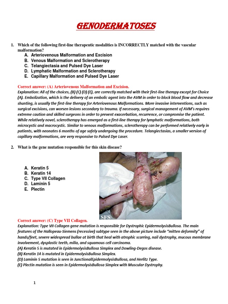 Genodermatoses and Vascular Malformations | PDF | Epidermis | Benign Tumor