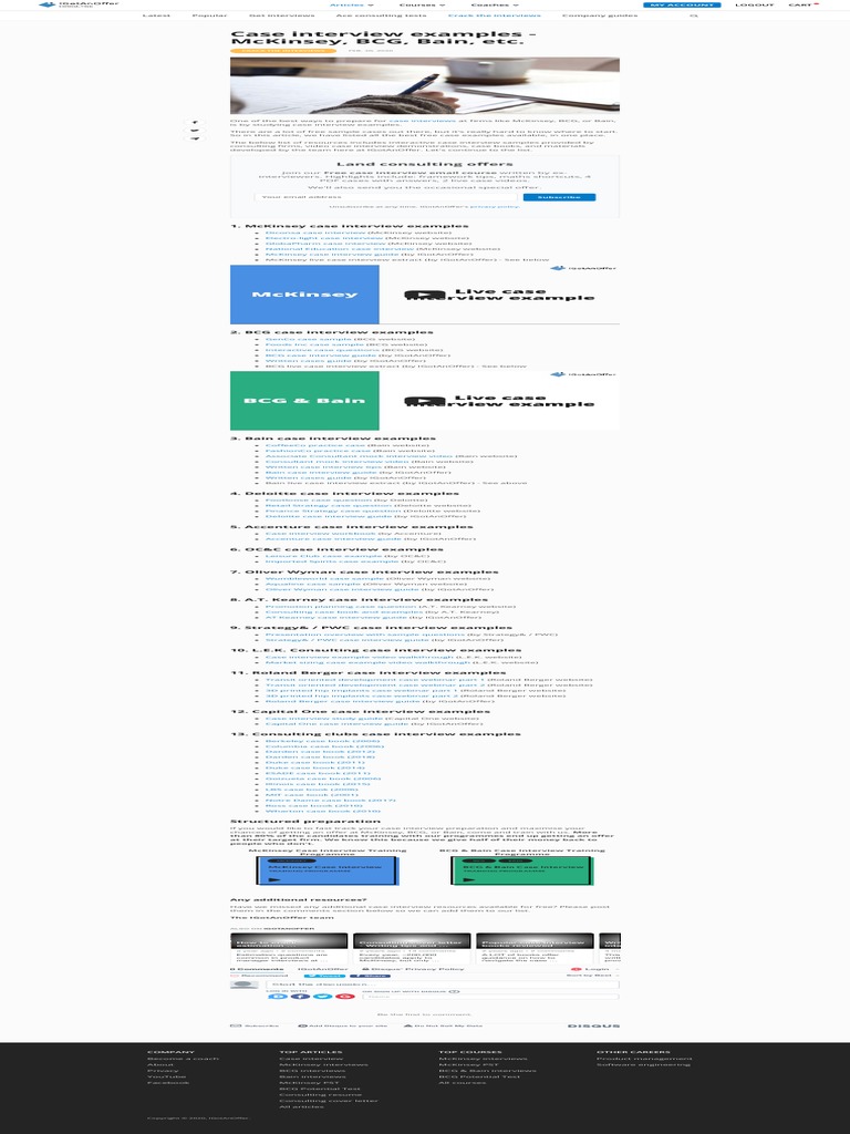 Case Interview Examples - McKinsey, BCG, Bain, Etc. - IGotAnOffer | PDF ...