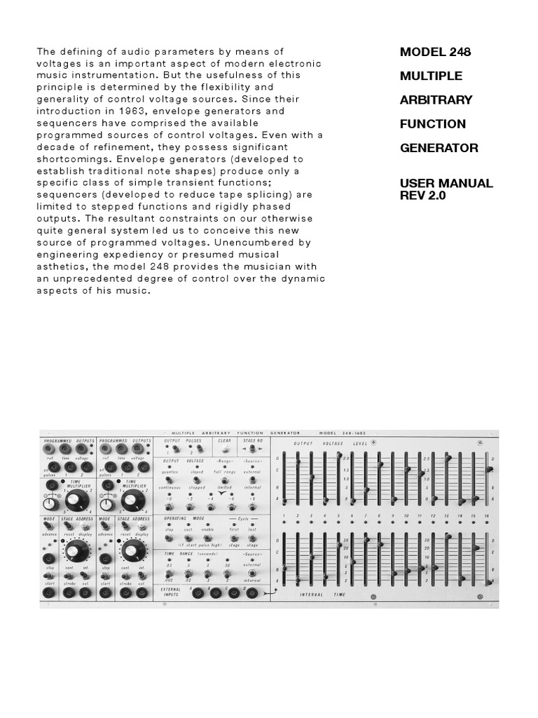 MODEL 248 Multiple Arbitrary Function Generator User Manual REV 2.0 | PDF | Computer Program ...