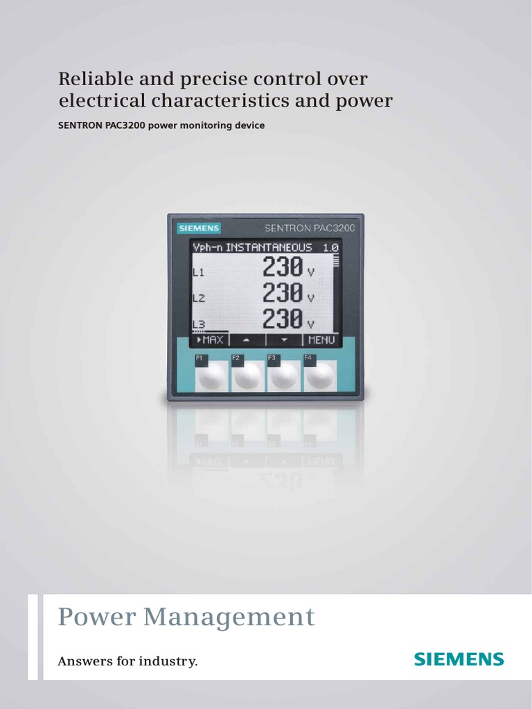 SENTRON PAC3200 Power Monitoring Guide | PDF | Power Supply | Ac Power