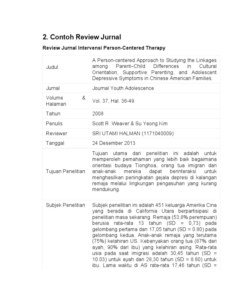 Contoh Review Journal | PDF
