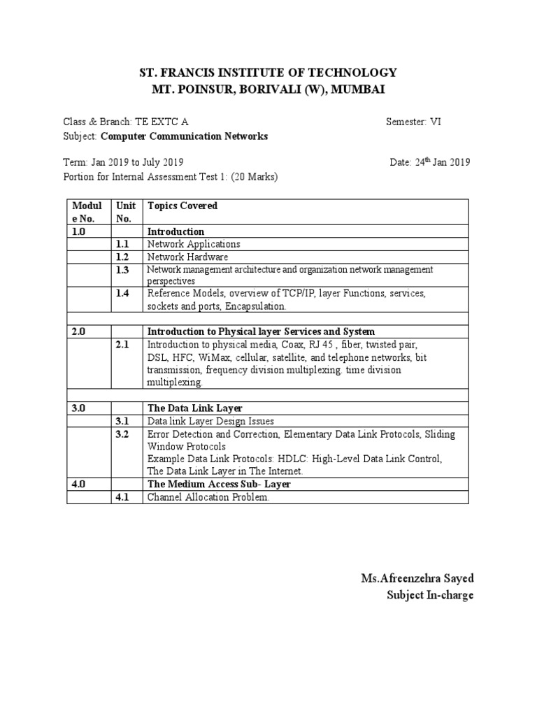 St. Francis Institute of Technology Mt. Poinsur, Borivali (W), Mumbai | PDF