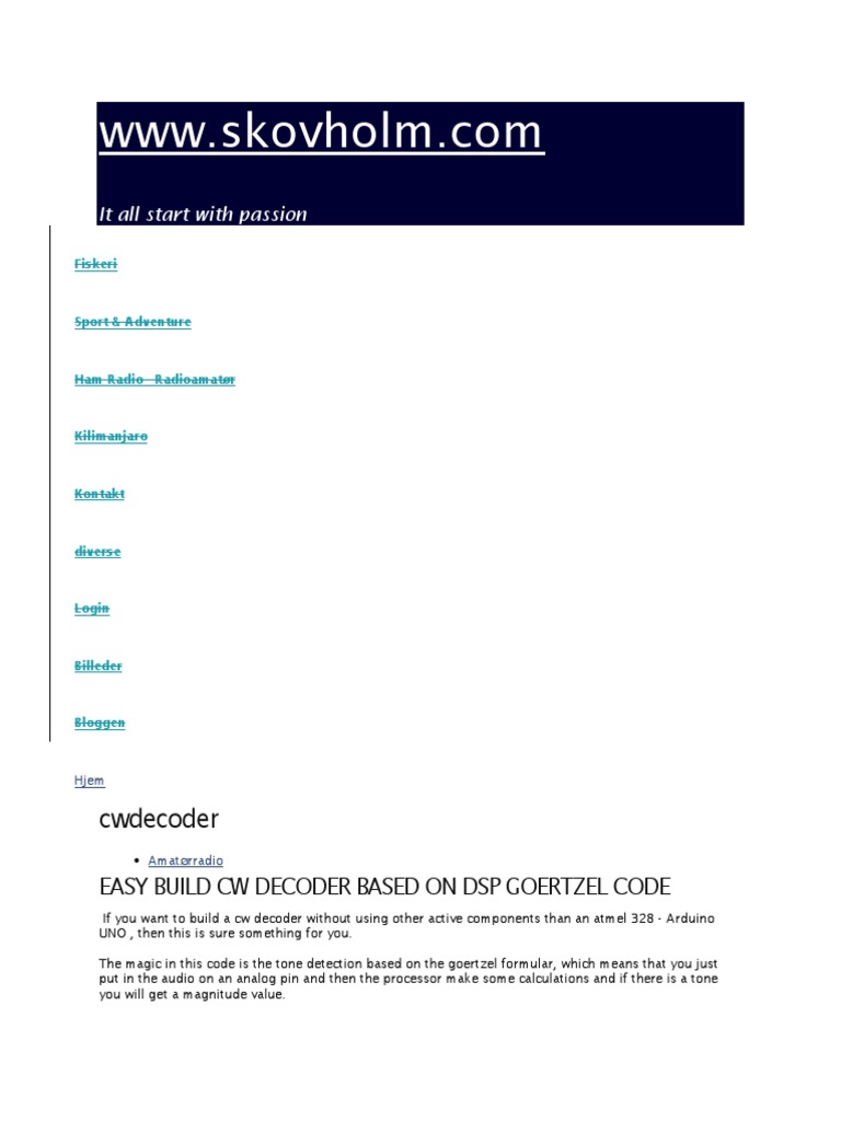CW Decoder Based On DSP Goertzel Code | PDF | Digital Signal Processing ...