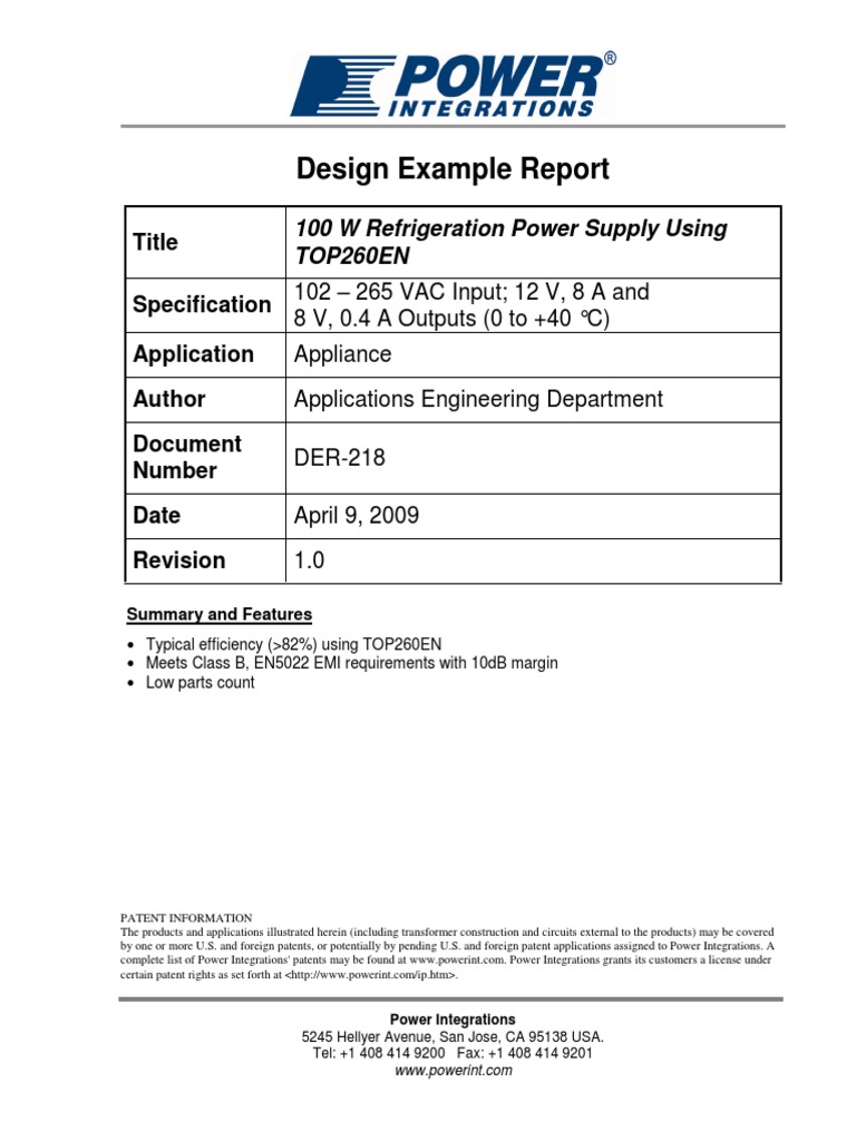 Design Example Report: Title Specification Application Author Document ...