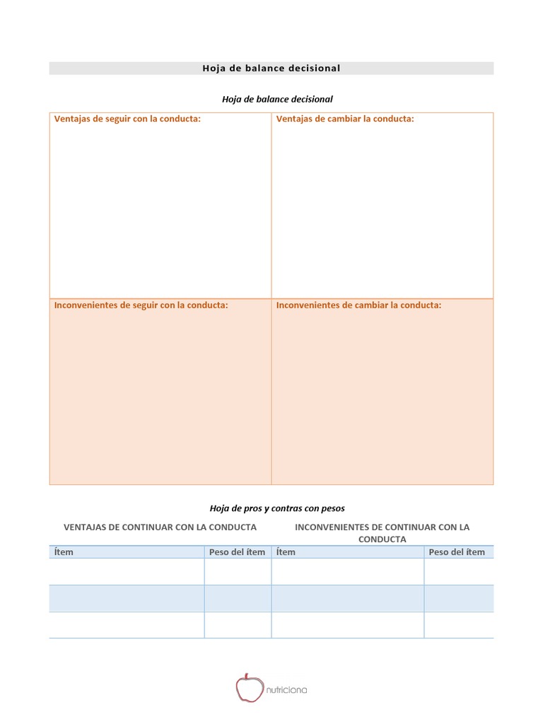 CAMBIO - Hojas de Balance Decisional | PDF