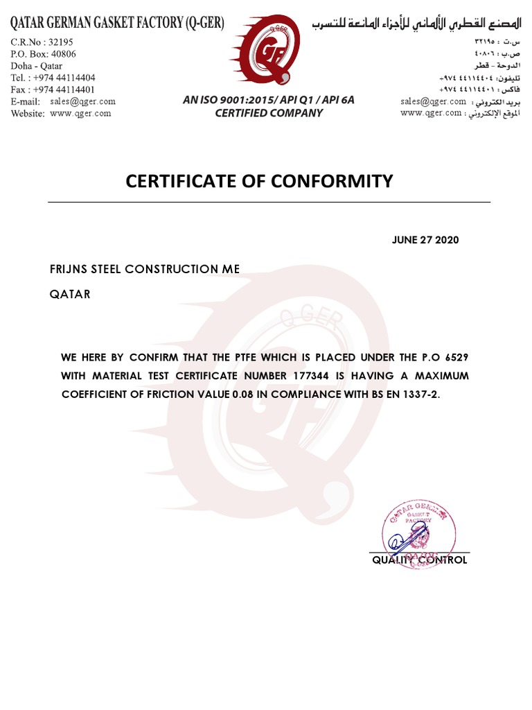 Conformity Letter | PDF