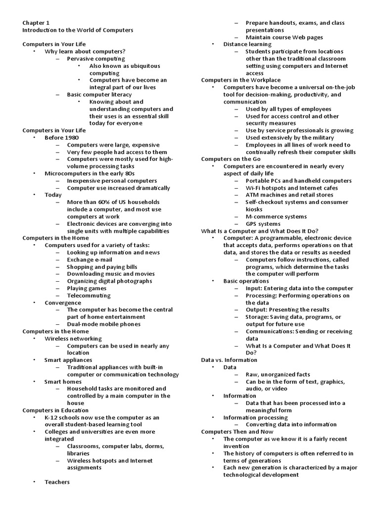 Comprog Chapter 1 Reviewer | PDF | Computer Data Storage | World Wide Web