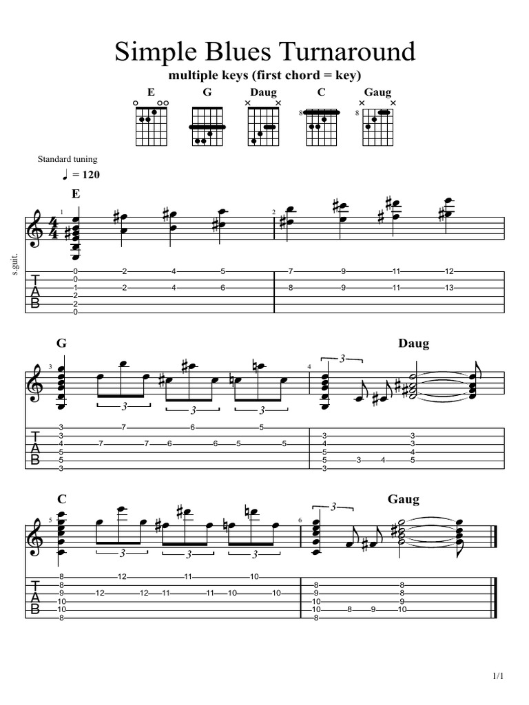 Simple Blues Turnaround in 3 Keys | PDF | Leisure