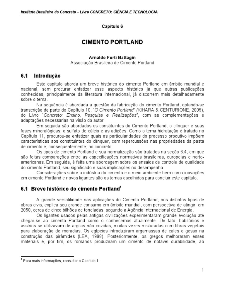 O Processo de Fabricação do Cimento Portland e suas Características ...