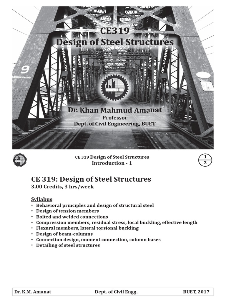 CE 437 - PDF 01 - Intro 01 - Steel - (Design of Steel Structure) | PDF ...