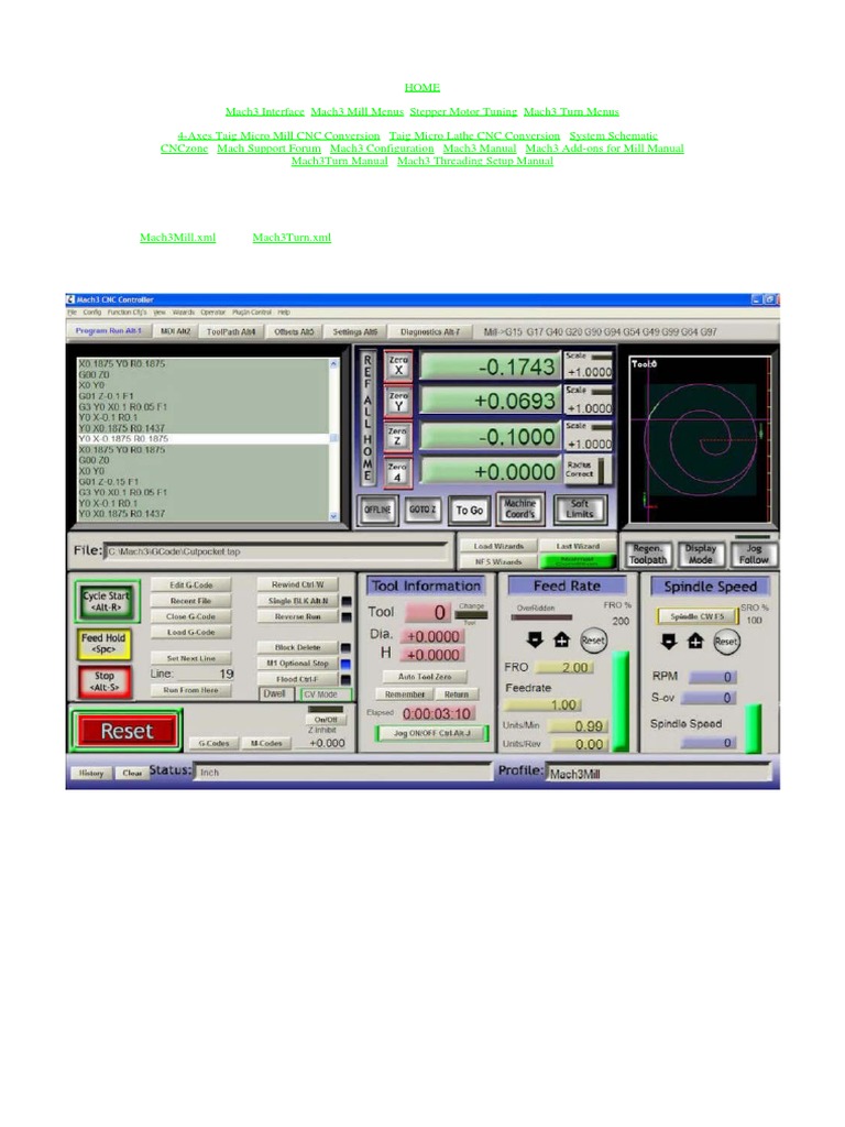 Mach3 Setup For CNC Micro Mill & CNC Micro Lathe | PDF | Numerical ...