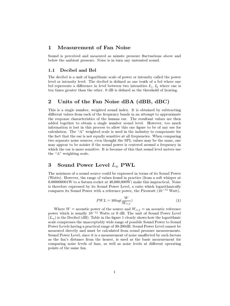 Chap9 Fan Noise Measurement | PDF | Decibel | Sound
