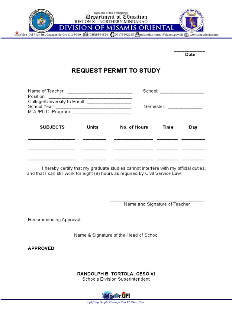 Permit To Study 1 | PDF