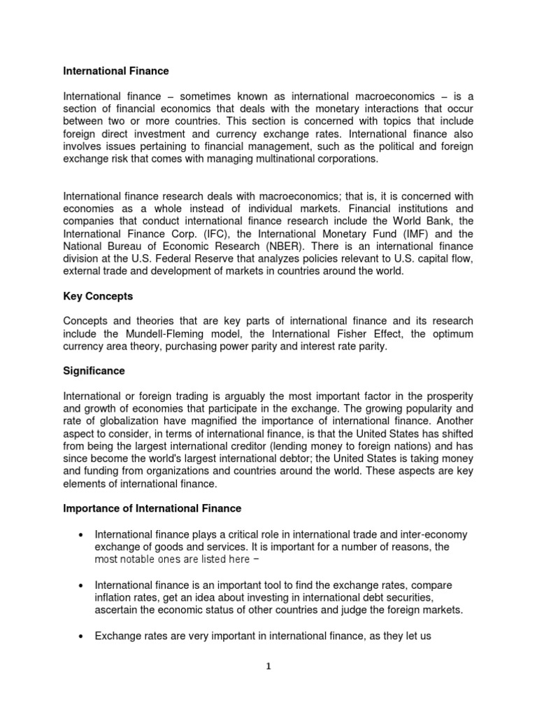 International Finance Overview | PDF | Purchasing Power Parity ...