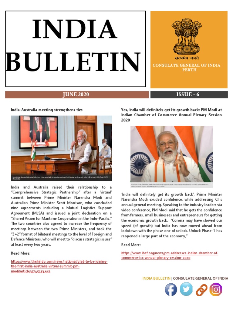 India Bulletin Newsletter - June 2020 | PDF | Startup Company | Small ...