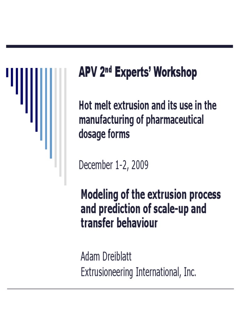 APV Pharma Conference Presentation PDF | PDF | Extrusion | Rheology