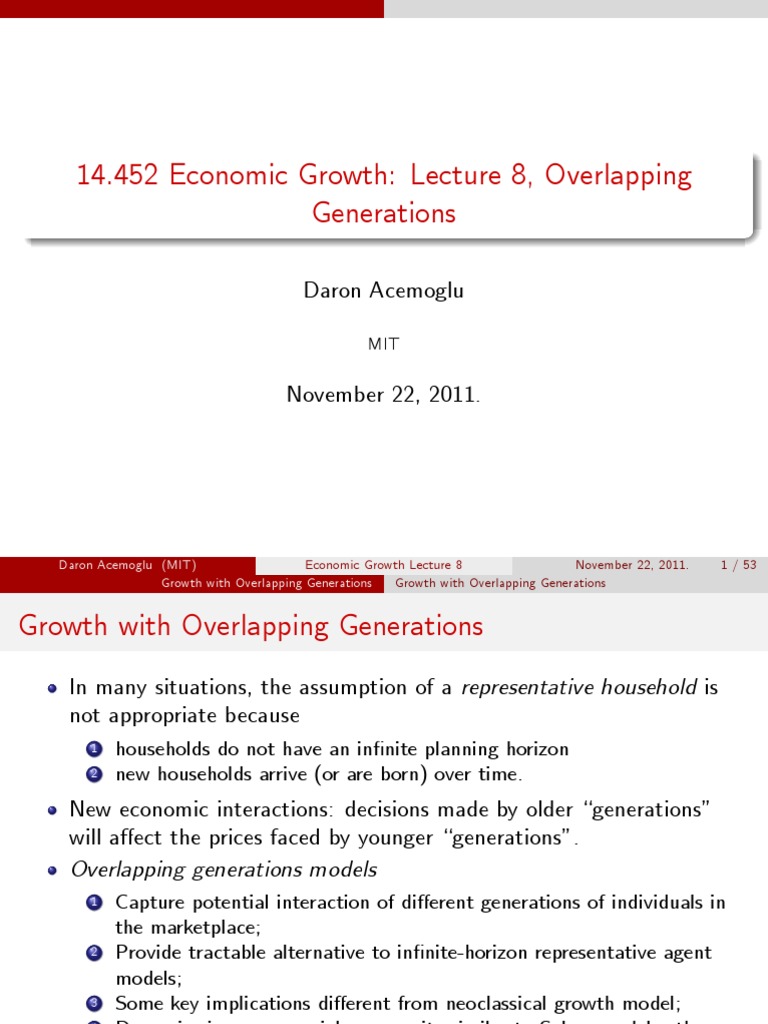 Lecture 8 - Overlapping Generations PDF | PDF | Pareto Efficiency ...