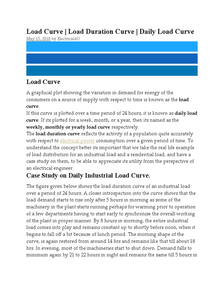 Load Curve - Load Duration Curve - Daily Load Curve | PDF | Electric ...