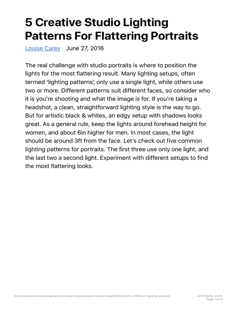 5 Creative Studio Lighting Patterns For Flattering Portraits ...