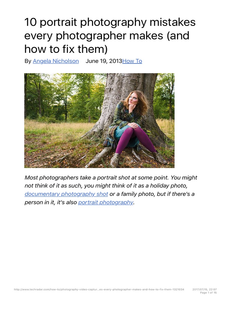 Fixing 10 Common Portrait Photography Mistakes | PDF | Portrait ...