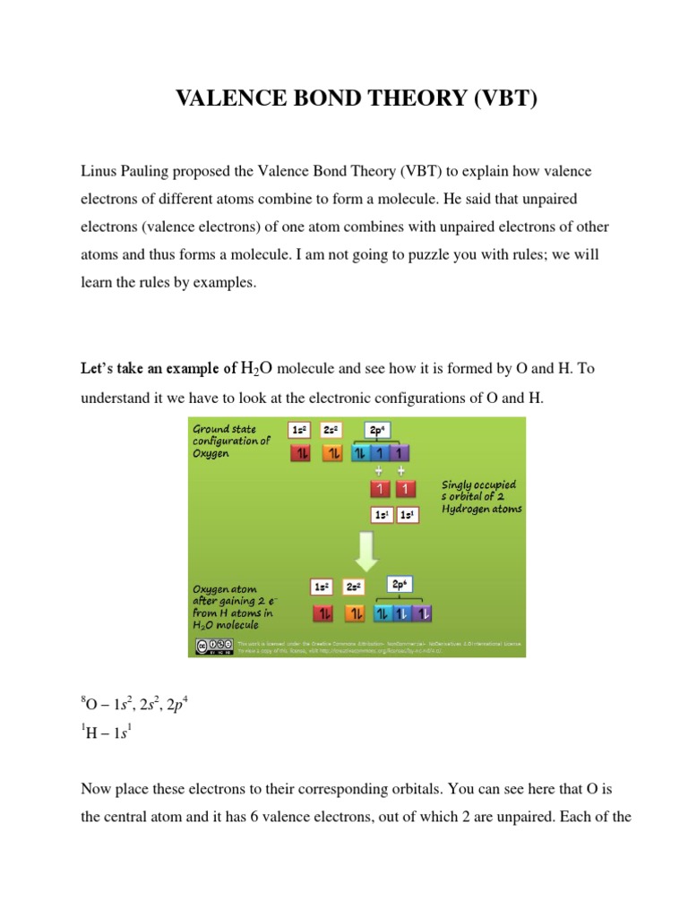 Valence Bond Theory PDF | PDF | Electron Configuration | Valence ...