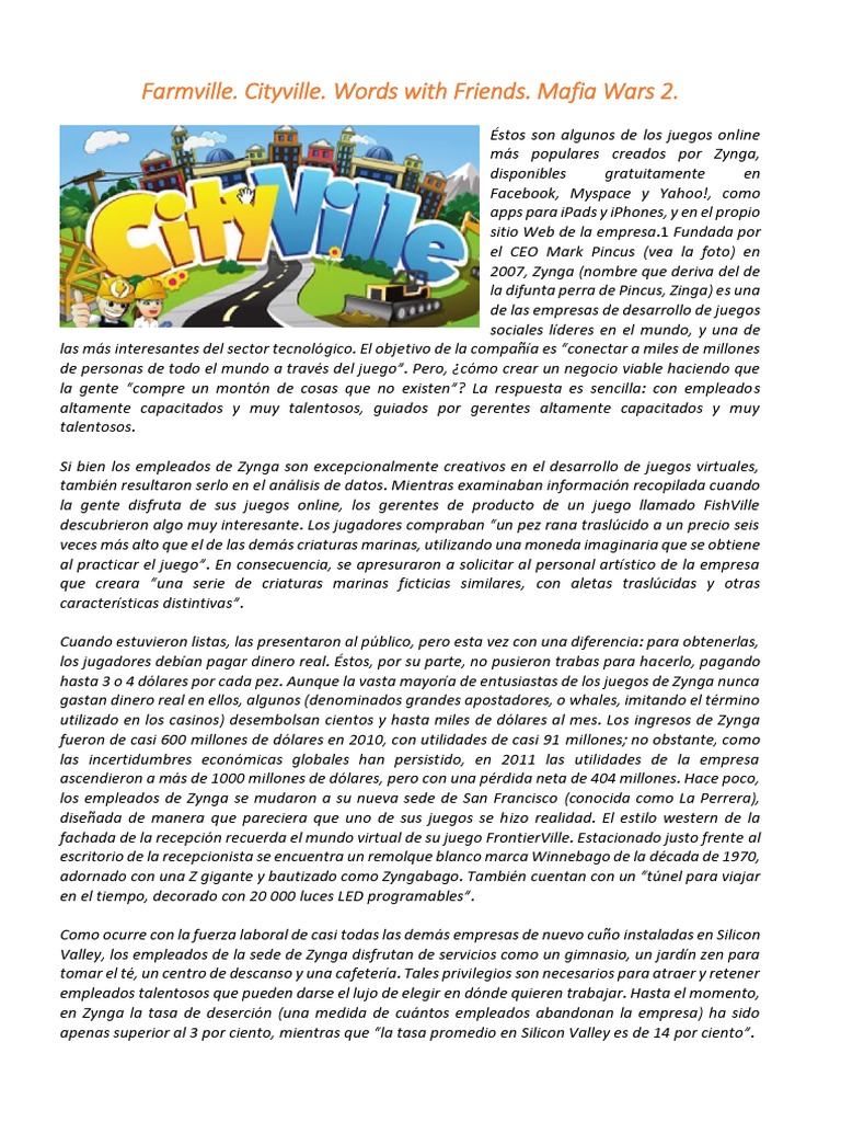 Lectura#2 Farmville. Cityville. Words With Friends. Mafia Wars 2. | PDF ...